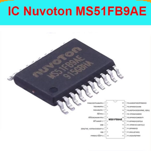 IC Nuvoton MS51FB9AE, TSSOP20 | Shopee Việt Nam