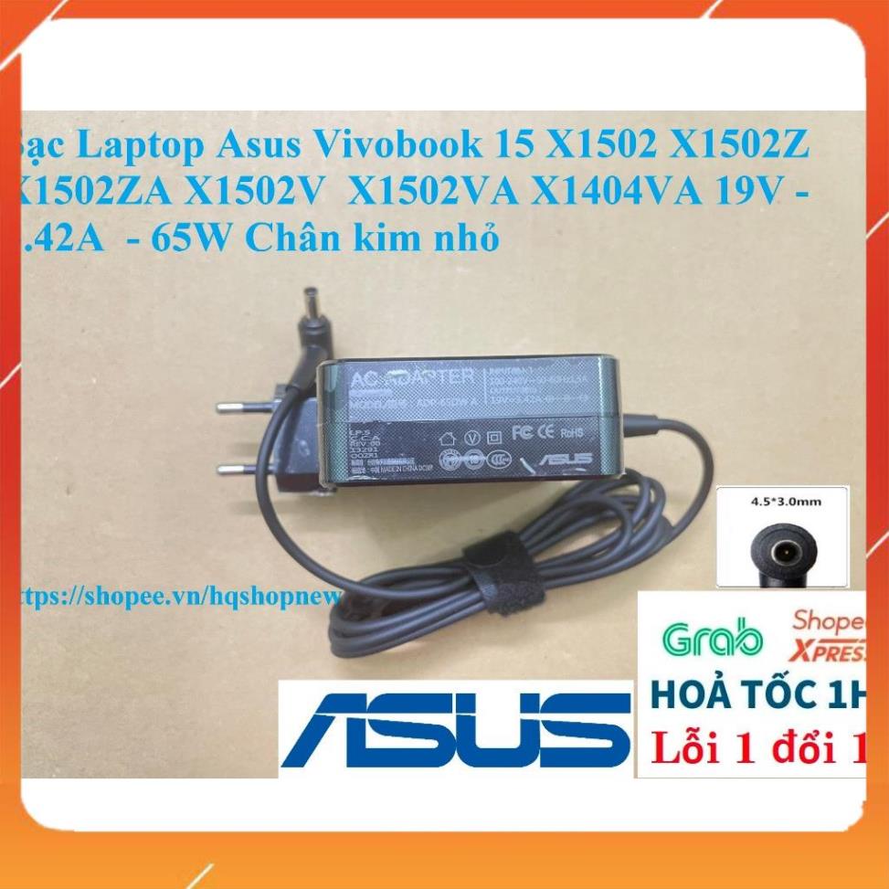 HCM Sạc Laptop Asus Vivobook 15 X1502 X1502Z X1502ZA X1502V X1502VA X1404VA 19V - 3.42A - 65W ...