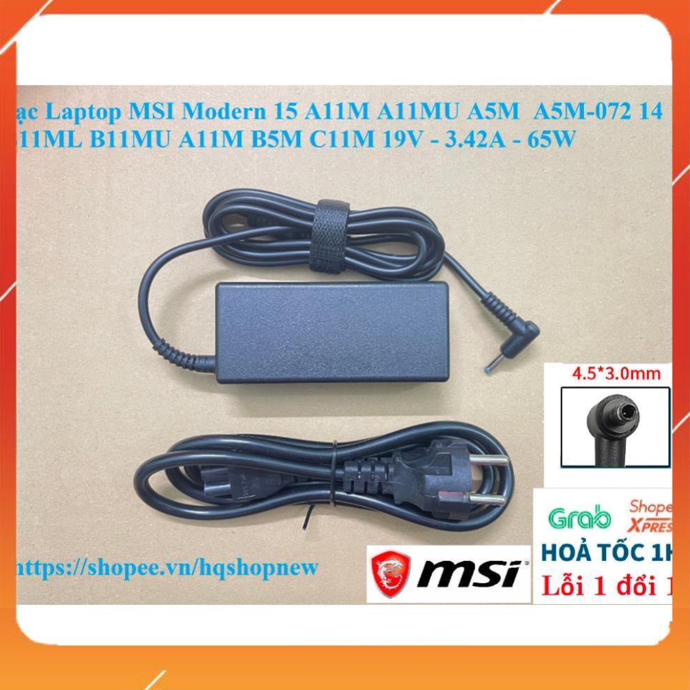 HCM Sạc Laptop MSI Modern 15 A11M A11MU A5M A5M-072 14 B11ML B11MU A11M B5M C11M 19V - 3.42A ...