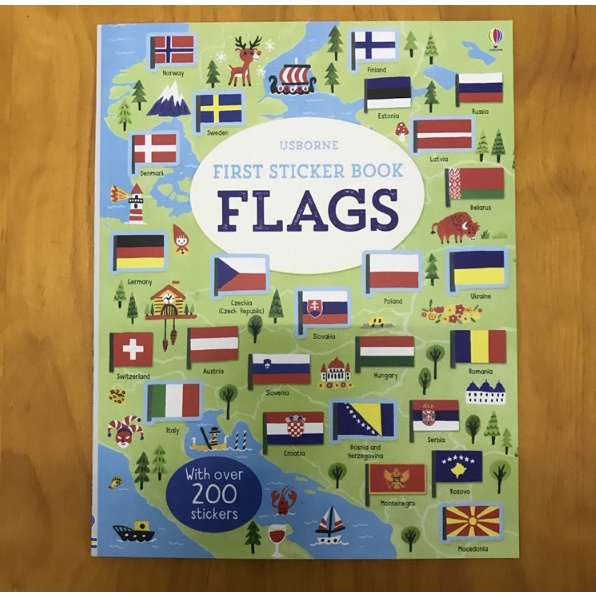 Bộ nhập - Usborne Sticker - Flags | Shopee Việt Nam
