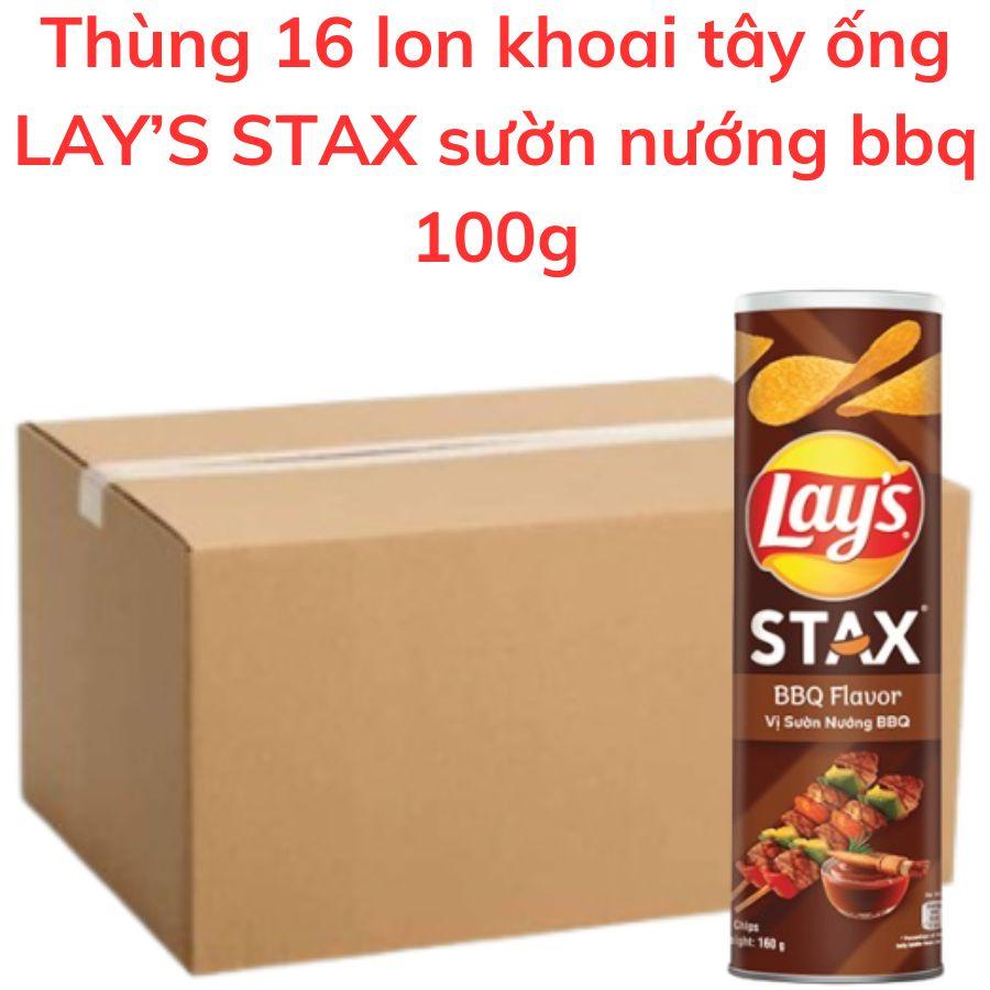 Snack Khoai tây lon LAY'S STAX vị sườn nướng bbq 100g | Shopee Việt Nam