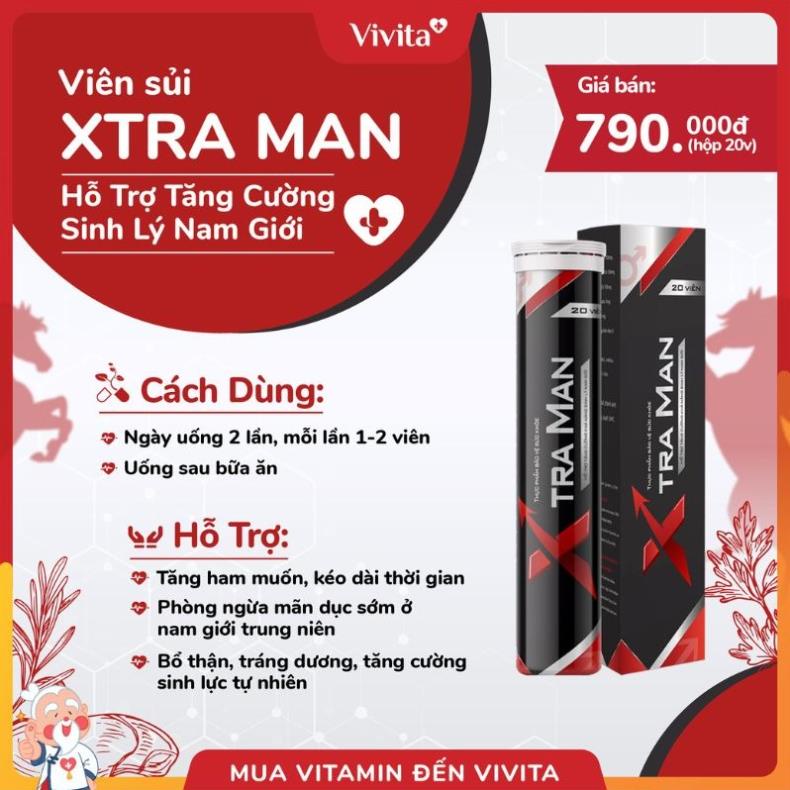 XTRA MAN VIÊN SỦI TĂNG CƯỜNG SINH LÝ NAM SANTEX (T/20V) Tráng Dương Bổ ...