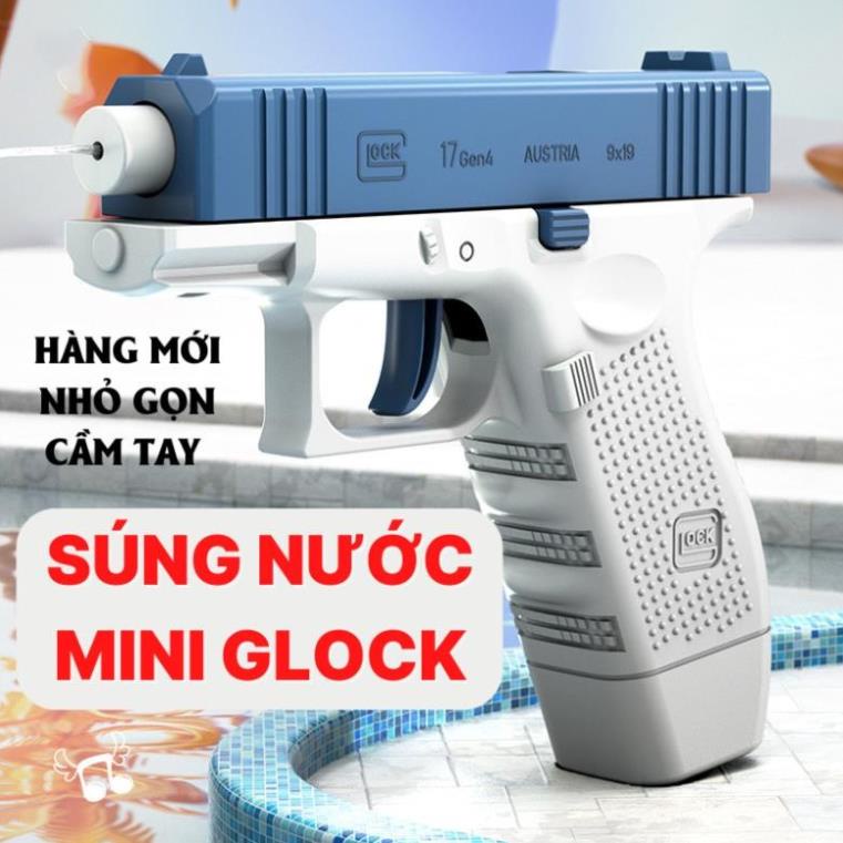 Súng nước đồ chơi tự động cho bé, súng bắn nước Glock không cần pin ...