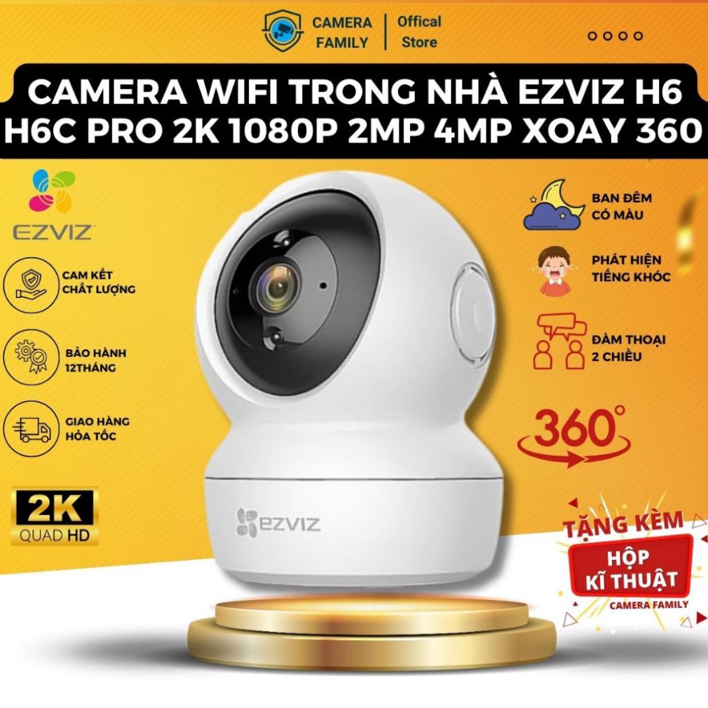 Camera Wifi Trong Nhà Ezviz H6 H6C PRO 2K 1080P 2MP 4MP C6N Độ nét cao ...