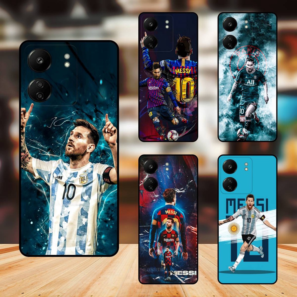 Ốp lưng điện thoại Xiaomi Redmi 13C viền đen Lionel Messi Barcelona PSG ...