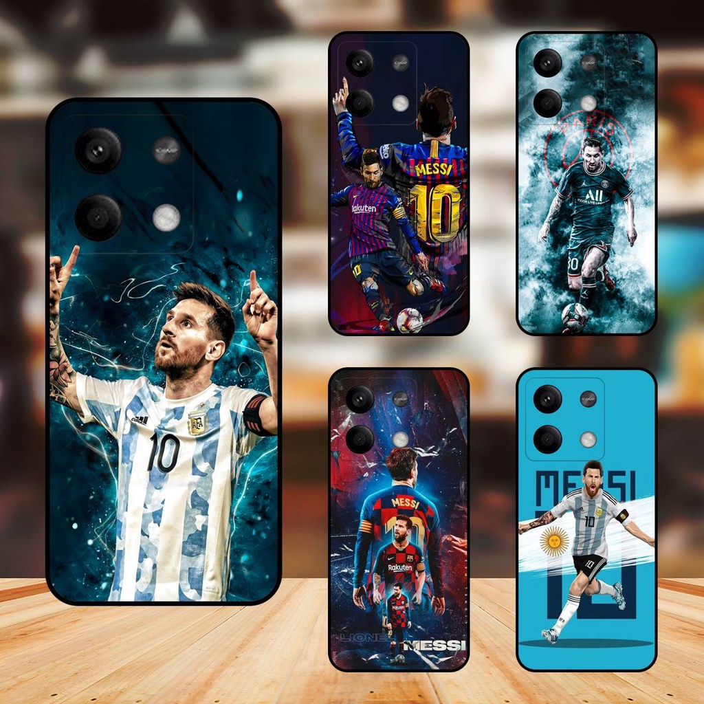 Ốp lưng điện thoại Redmi Note 13, Note 13 Pro viền đen Lionel Messi ...