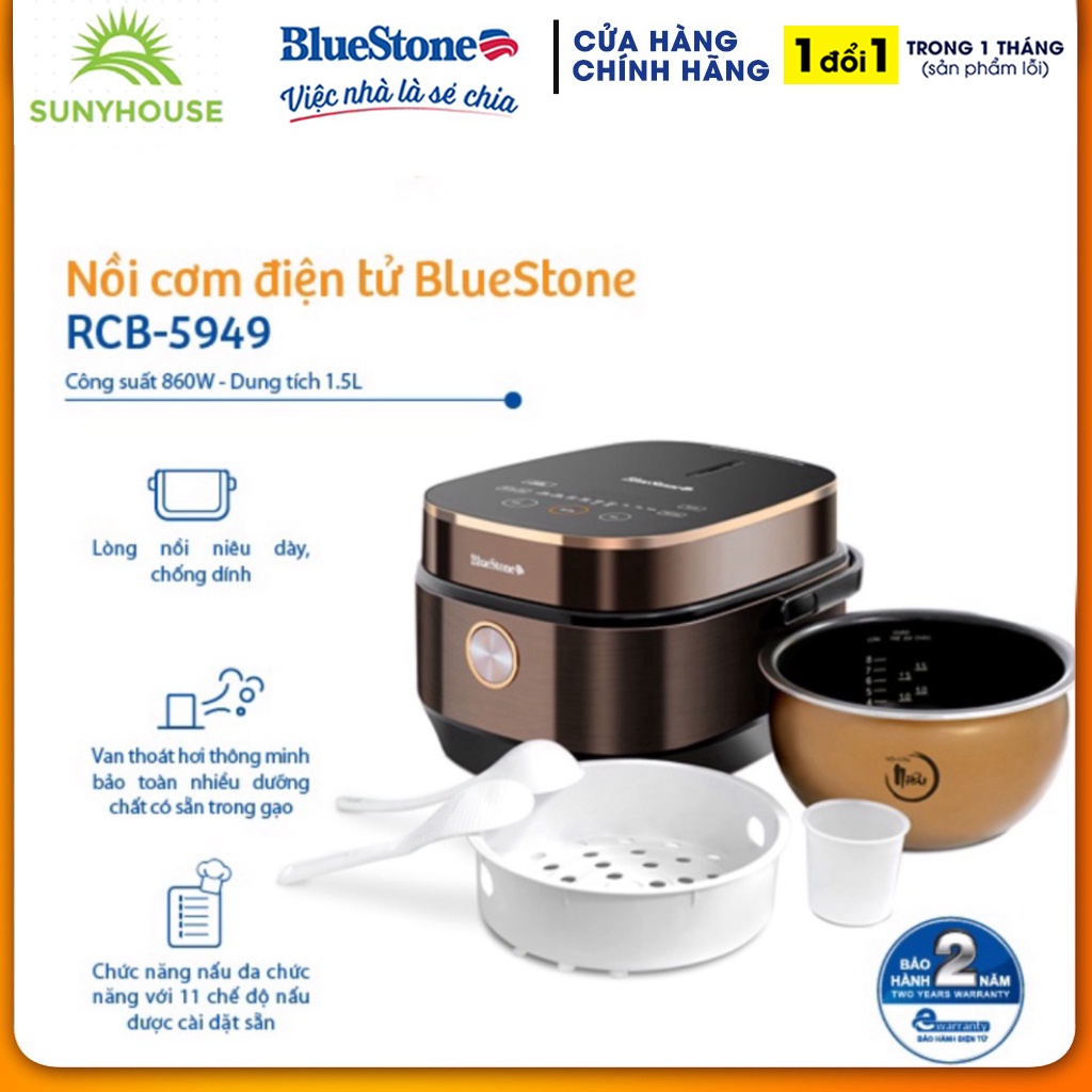 Nồi Cơm Điện Tử 1.5L BlueStone RCB-5949 - Hàng Chính Hãng Bảo Hành 24 ...