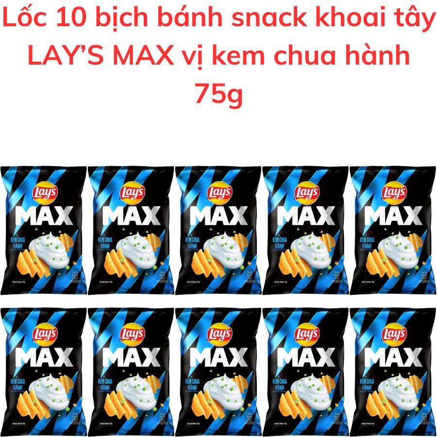 Bánh snack khoai tây LAY'S MAX kem chua hành 75g | Shopee Việt Nam
