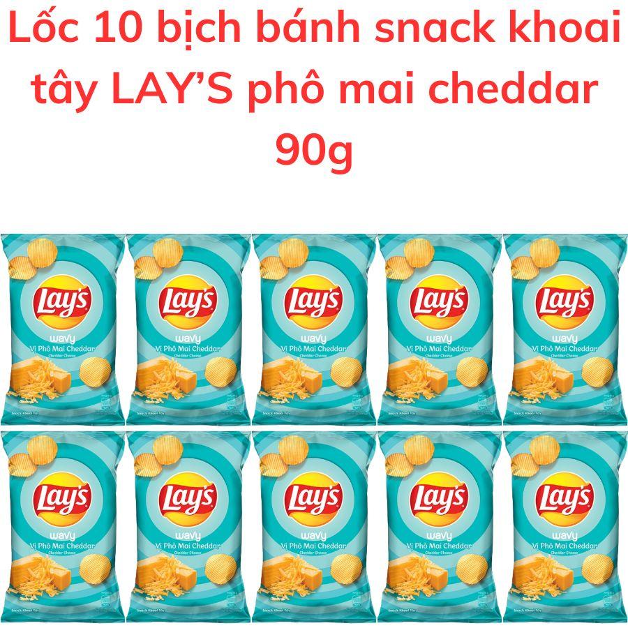 Bánh snack khoai tây LAY'S vị phô mai cheddar 90g | Shopee Việt Nam