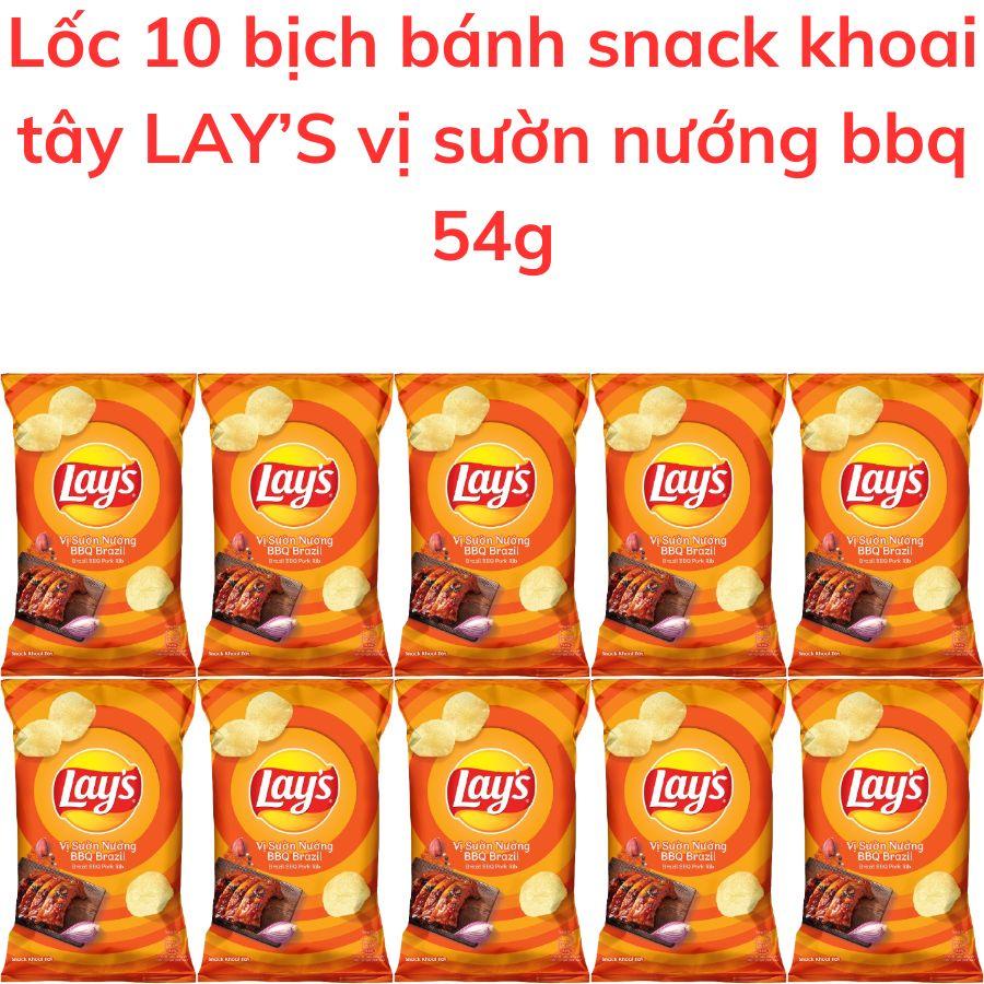 Bánh snack khoai tây LAY'S vị sườn nướng bbq 54g | Shopee Việt Nam