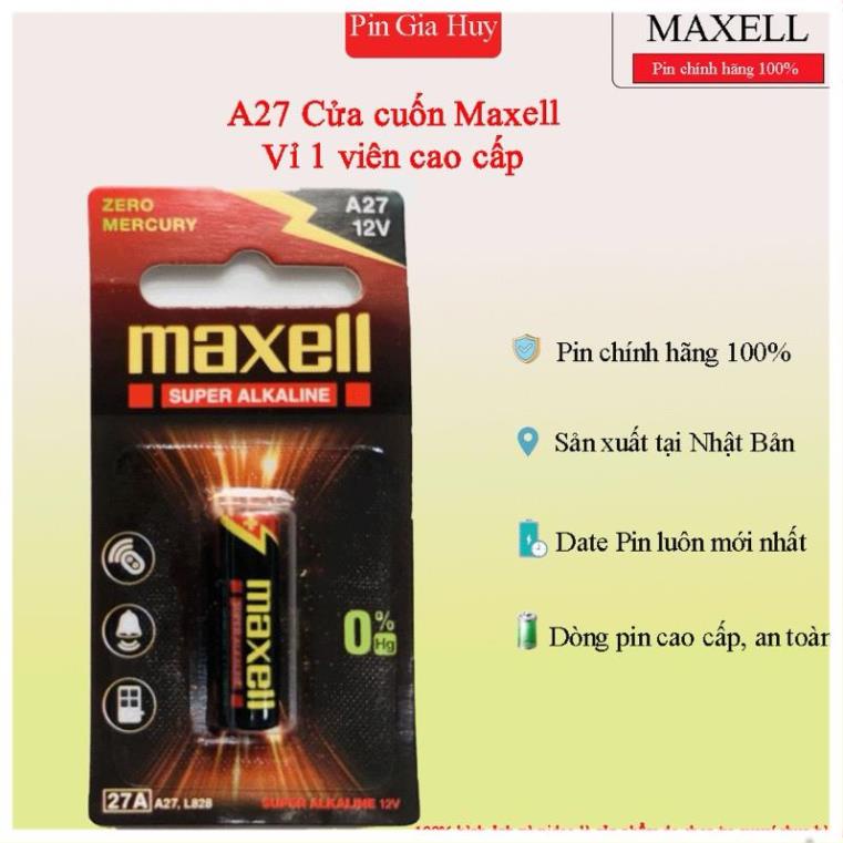 Pin A27 Maxell (27A) 12V Alkaline Hàng Chính Hãng Vỉ 1 Viên . | Shopee ...