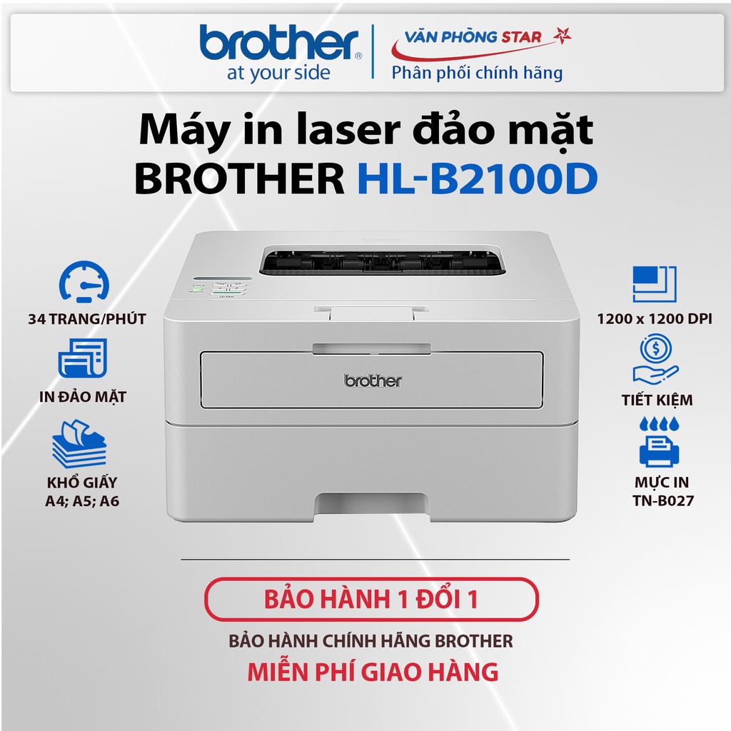 Máy in laser đảo mặt Brother HL-B2100D chính hãng | Shopee Việt Nam