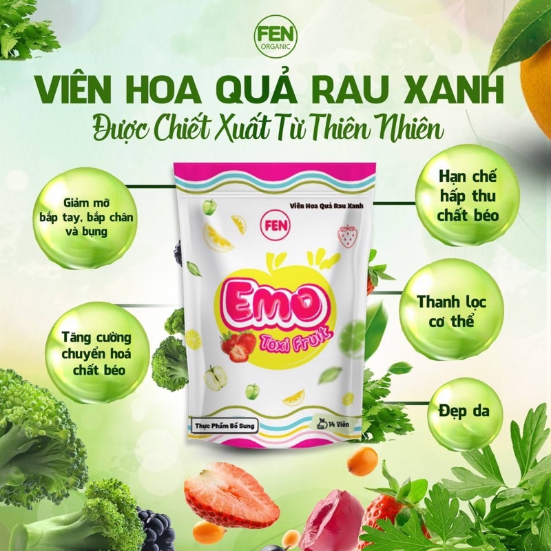 ( EMO NEW) EMO TOXI FRUIT - VIÊN HOA QUẢ RAU XANH | Shopee Việt Nam