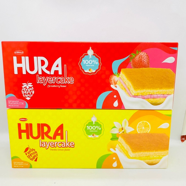 Bánh Hura Layer Cake Bibica Vani Chanh và dâu 90g | Shopee Việt Nam