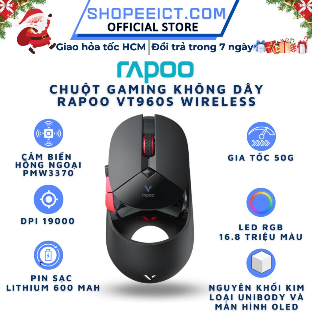 Chuột Gaming không dây Rapoo VT960S Wireless 2.4G pin sạc | Shopee Việt Nam