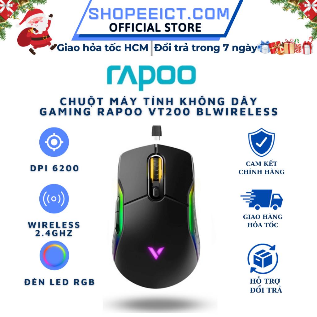 Chuột Máy Tính Không Dây Gaming Rapoo VT200 BlWireless màu đen Led RGB ...