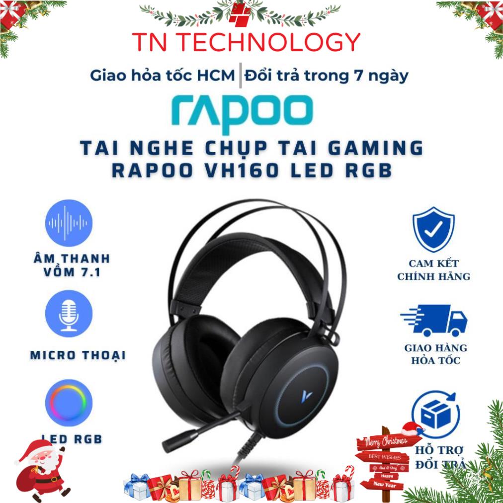 Tai Nghe Chụp Tai Gaming Rapoo VH160 LED RGB Có Microphone Cổng USB 7.1 Hàng Chính Hãng Bảo Hành ...