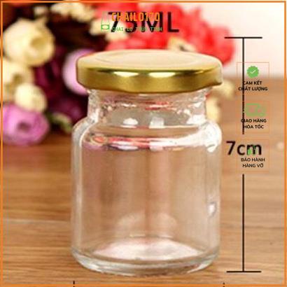 Hũ thuỷ tinh nắp thiếc vàng 75ml tròn đựng Yến chưng, Sữa chua,Gia vị, dầu dừa | Shopee Việt Nam