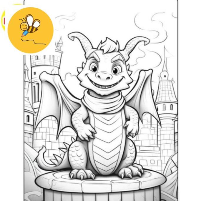 Tranh Tô Màu Rồng Dragon (phong cách Anime Chibi) - Bộ 10 Tờ Tranh Tô ...