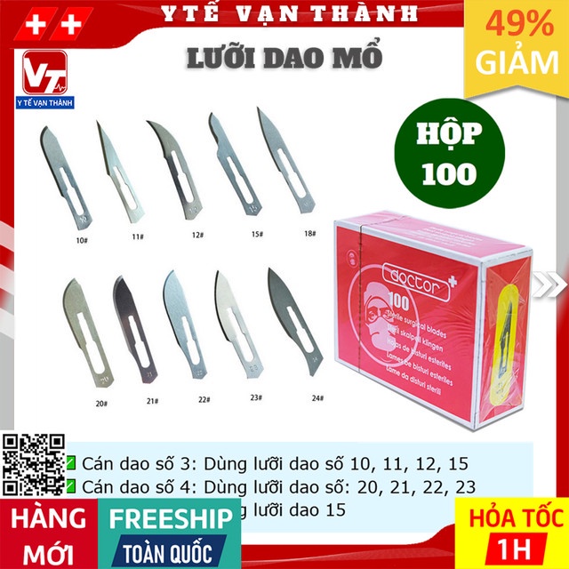 [HỘP 100] Lưỡi Dao Mổ DOCTOR | Dùng Trong Phẫu Thuật, SPA, Thẩm Mỹ ...