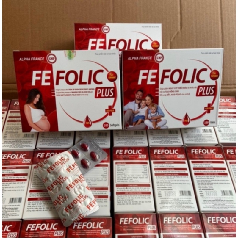 FE FOLIC PLUS Bồ sung sắt, acid folic, giảm nguy cơ thiếu máu do thiếu ...