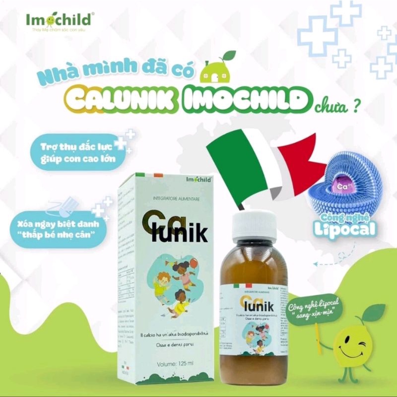 Calunik Imochild Bổ sung Vitamin D3 và K2, Canxi và Magie cho trẻ em từ ...