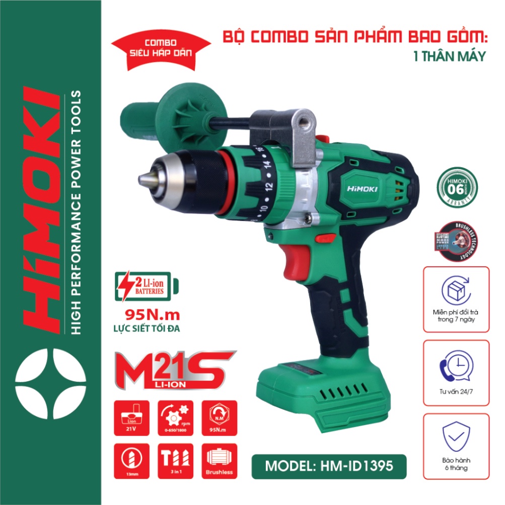 [Chính hãng] Thân máy khoan pin Himoki HM-ID1395BL - Máy khoan pin ...