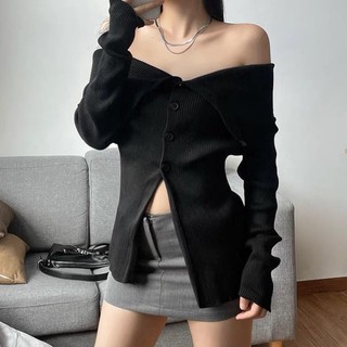Áo Thun Trễ Vai Dài Tay BB Thiết Kế Phối Khuy Siêu Xinh Áo Kiểu Bẹt Vai ...