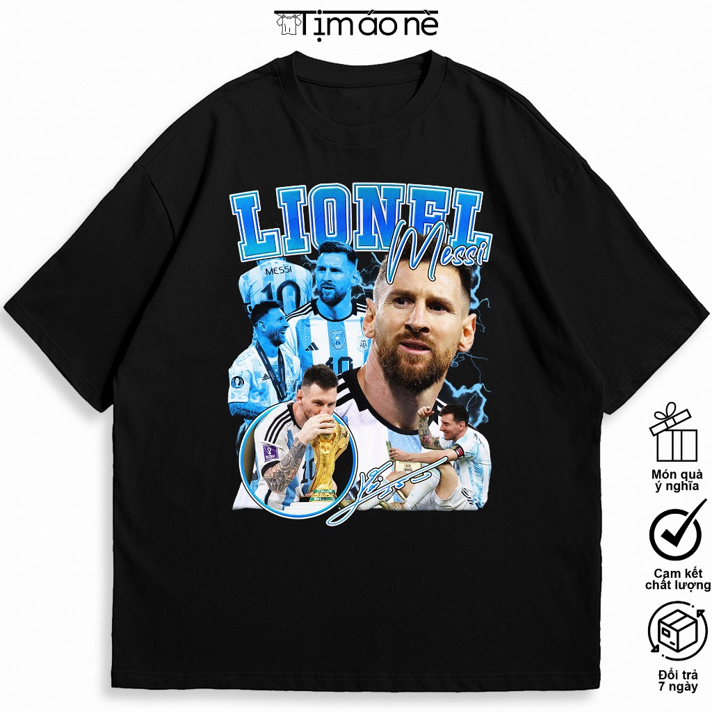 Áo Thun Lionel Messi, Áo Messi Cho Fan Bóng Đá, Áo Messi Goat, Áo Bóng ...