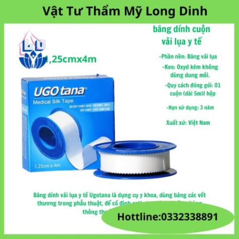 Băng dính cuộn vải lụa y tế UGOTANA kích thước 1,25cm 2,5cm 5cm x 4m * 5m (Chính hãng) UGO TANA ...
