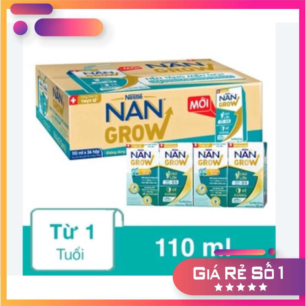 Thùng 36 hộp Sữa pha sẵn Nestlé Nan Grow 110ml - dành cho bé từ 1 tuổi ...
