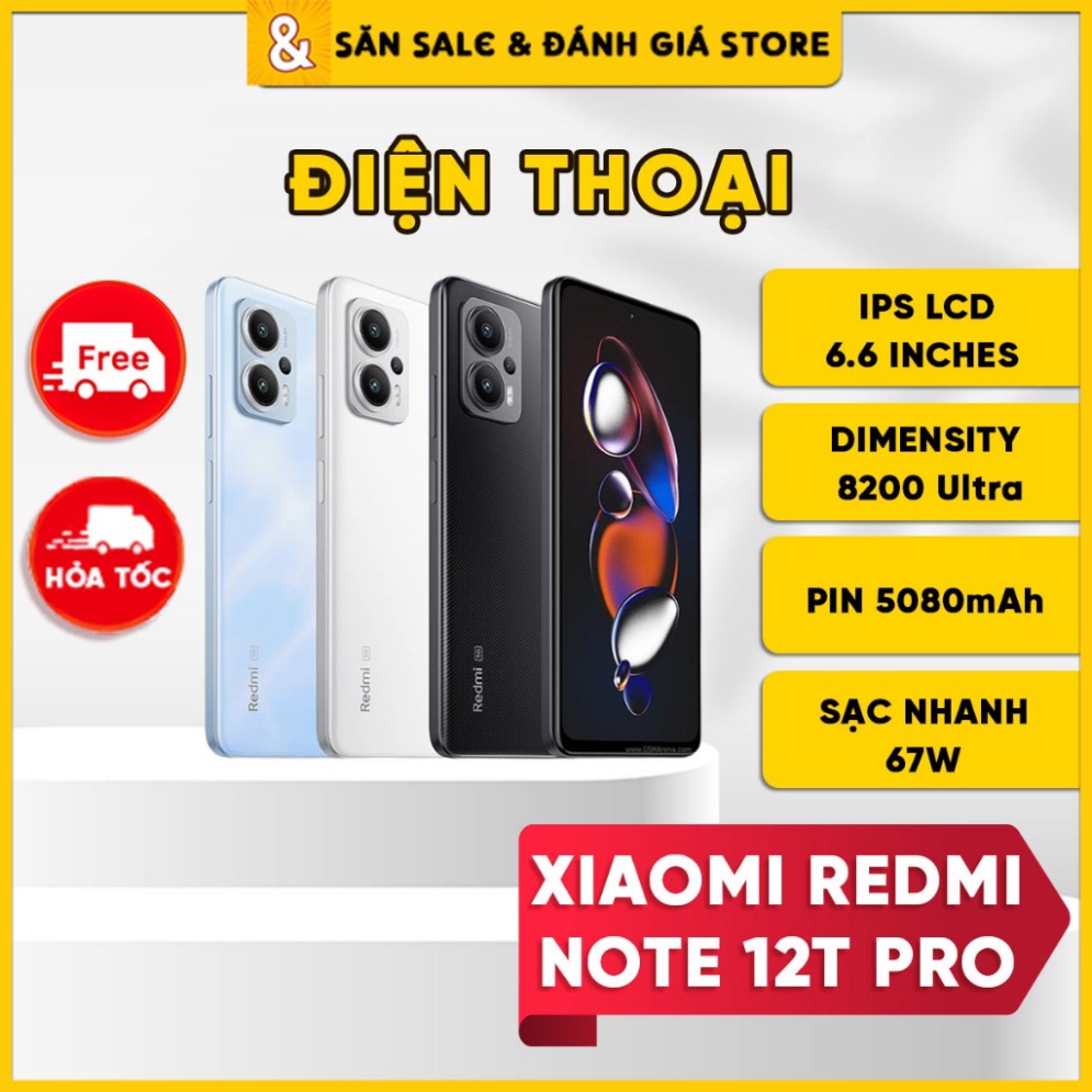 Điện Thoại Xiaomi Redmi Note 12T Pro 5G (BH Lỗi 1 Đổi 1) - Dimensity ...