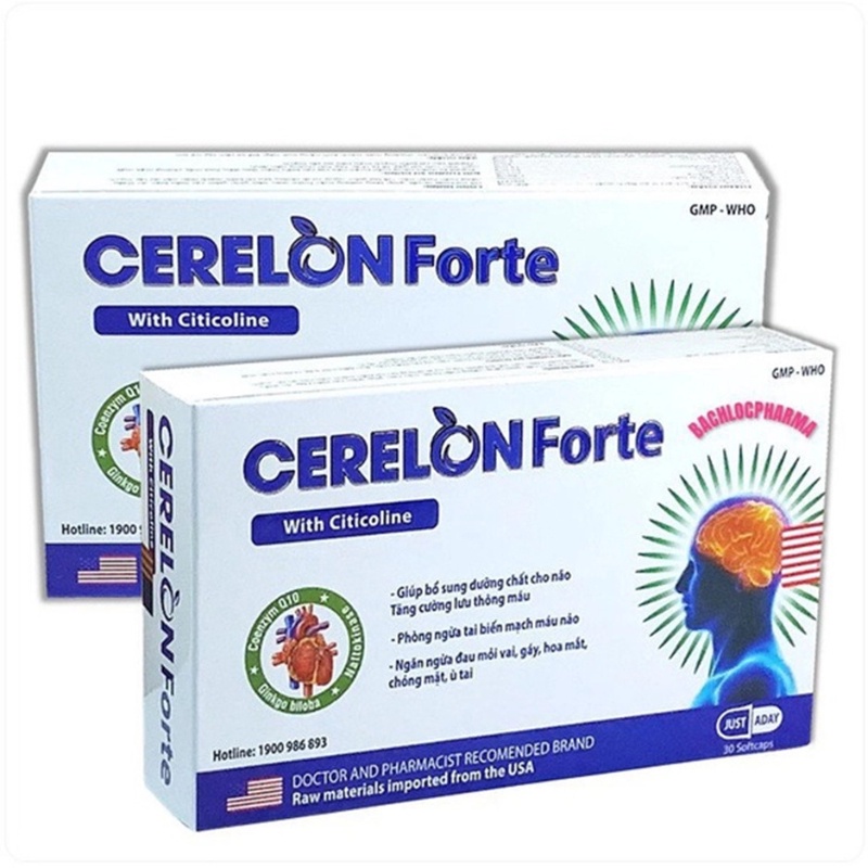 CERELON Forte with Citicoline Bachlocpharma Hoa mắt, chóng mặt, ù tai ...