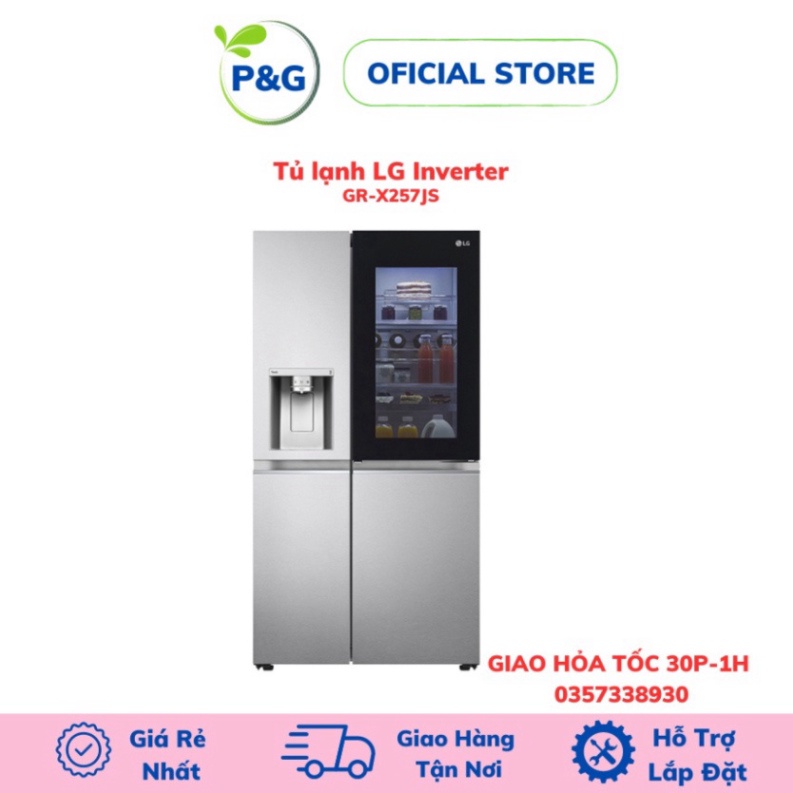 Tủ lạnh LG Inverter 635 lít GR-X257JS, làm đông nhanh bảo hành 24 tháng ...