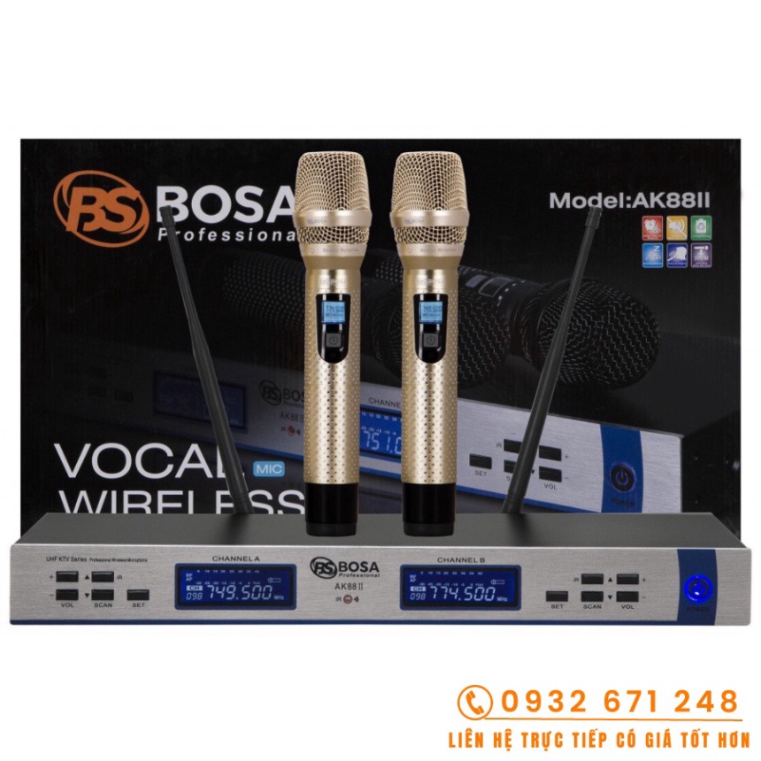 Micro không dây Bosa AK88 II cao cấp - hàng chính hãng - Vinakara Audio | Shopee Việt Nam
