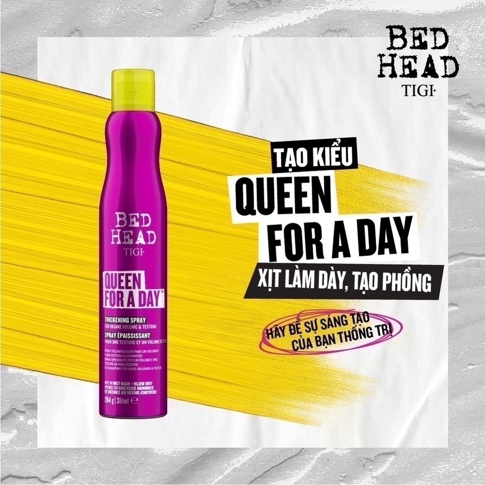 Xịt tạo độ phồng và làm dày cho tóc TIGI Bed Head Queen For A Day™ 284g | 311ml | Shopee Việt Nam