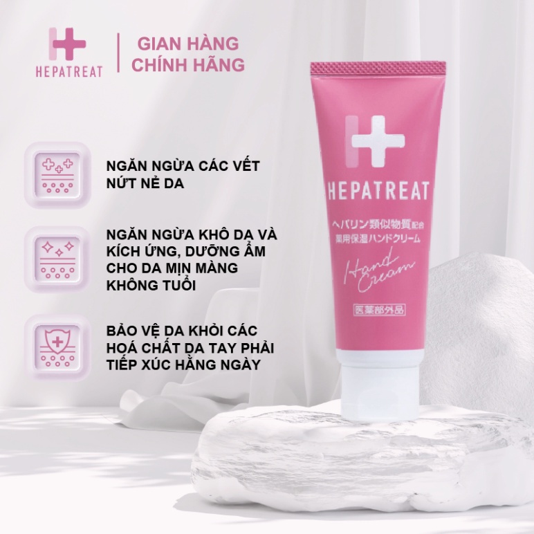 Kem dưỡng da tay HEPATREAT Japan 60g giữ ẩm sâu sát chống ô xy hóa mềm mịn, trắng sáng đáng tin ...