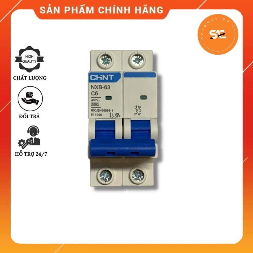 Aptomat CHINT 2 pha 6A NXB 2P C6, cầu dao tự động hãng CHINT ELECTRIC ...