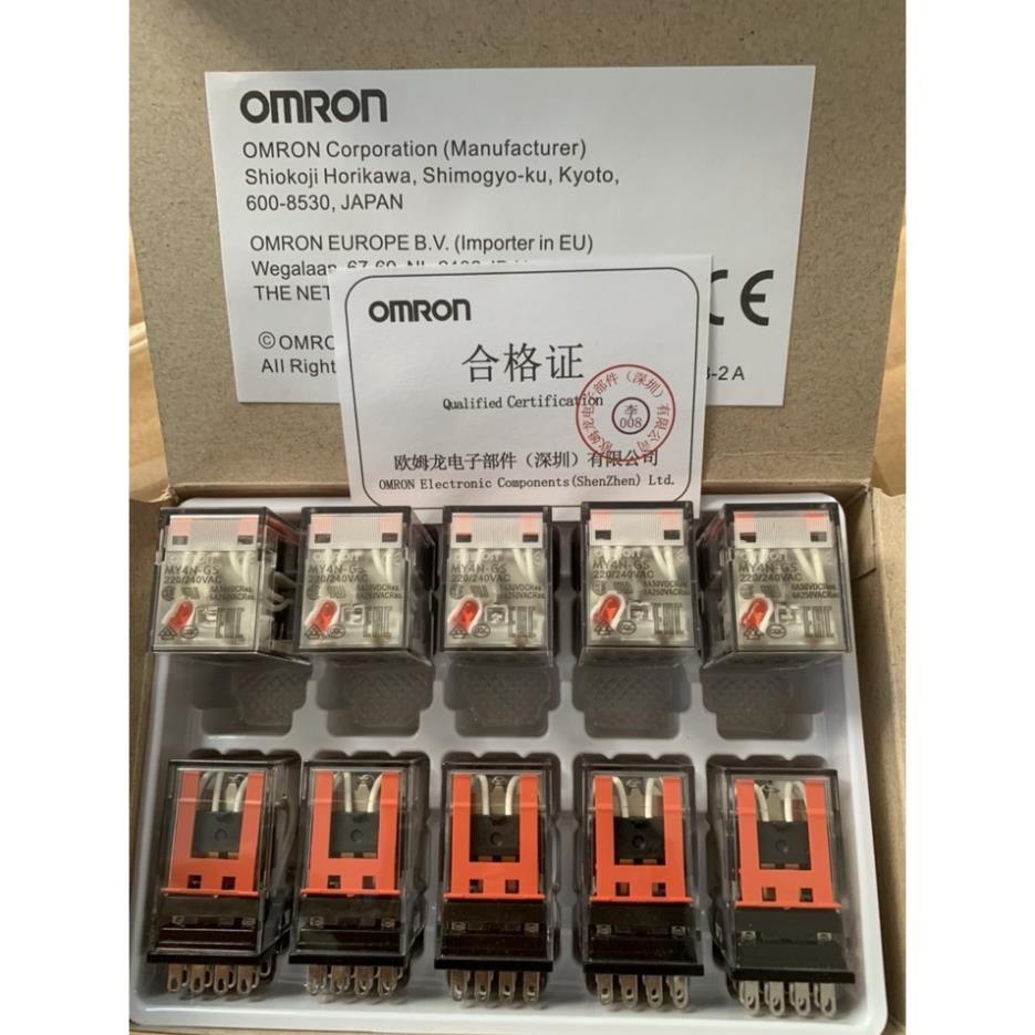 Relay trung gian Omron MY4N-GS 14 chân điện áp 220VAC/24VDC | Shopee Việt Nam