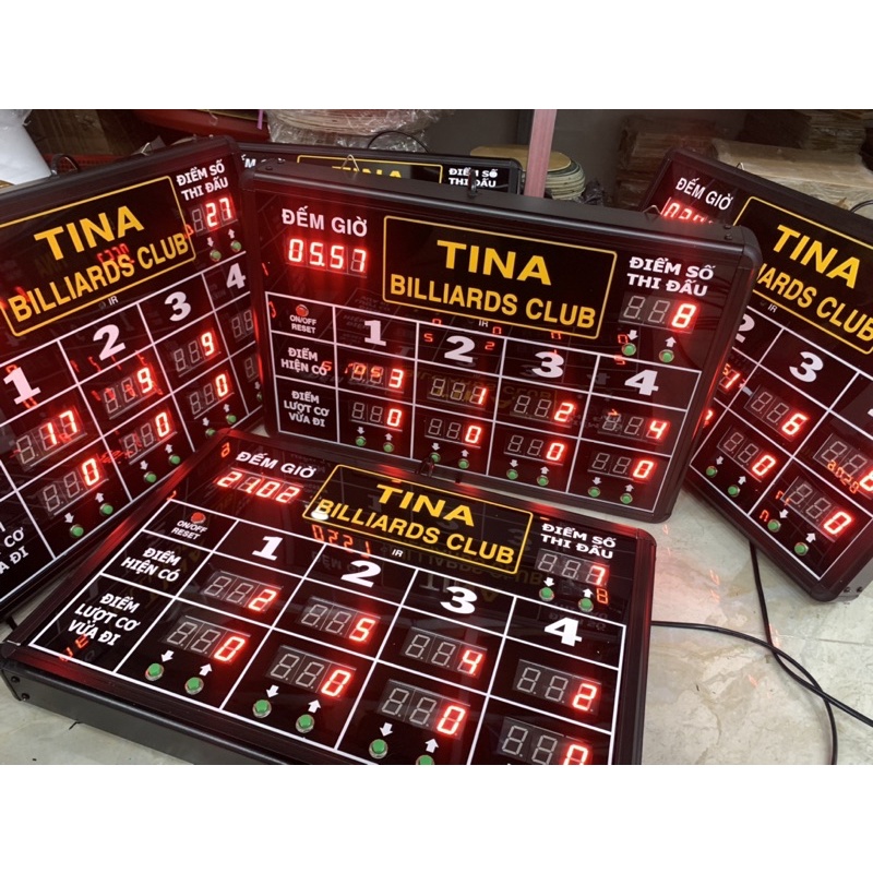 Bảng bida 4 người led đỏ( chương trình cơ bản) | Shopee Việt Nam