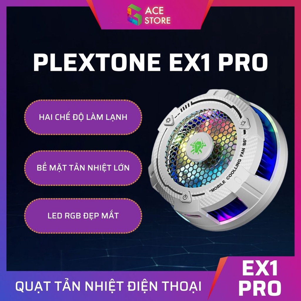 Plextone EX1 PRO | Quạt tản nhiệt từ tính dành cho điện thoại và máy tính bảng 2 chế độ làm lạnh ...