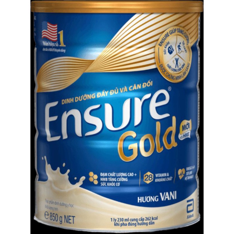 Sữa bột Ensure Gold hương Vani 850g ( DATE 2025) | Shopee Việt Nam