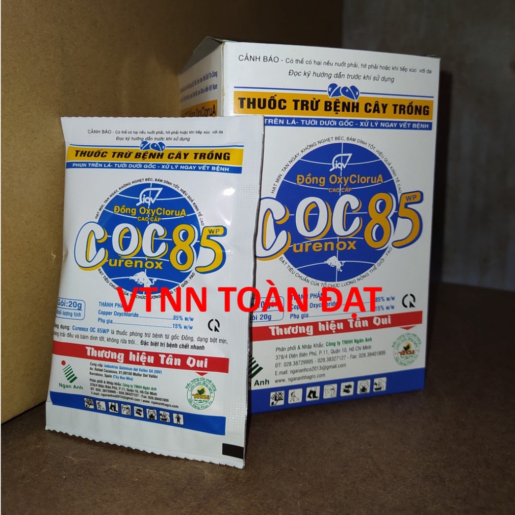 (1 HỘP) Thuốc Trừ Bệnh COC85 gói 20g trừ nấm bệnh và vi khuẩn cho cây ...