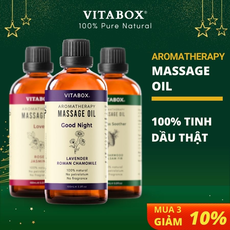 Dầu Massage Body Vitabox Aromatherapy Massage Oil Mát Xa Thư Giãn Cổ