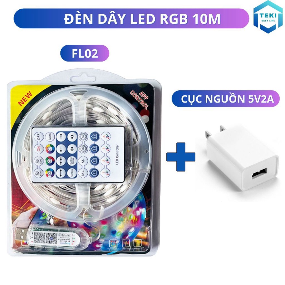 Đèn dây led RGB 16 triệu màu 10M điều khiển bằng điện thoại và Remote ...