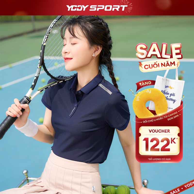 Áo polo thể thao nữ YODY SPORT airycool thoáng mát co giãn đơn giản ...