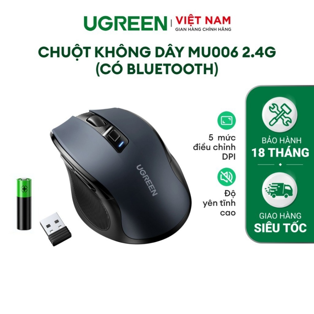 Chuột không dây (Bluetooth 5.0) 2.4G Ugreen MU006 Chế Độ Kép Chuột ...