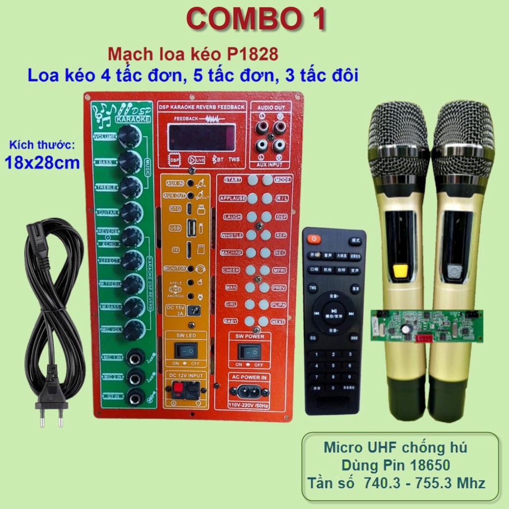 Mạch loa kéo P1828 LIVESTREAM DSP REVERB ECHO CHỐNG HÚ IC CS3855 kèm ...