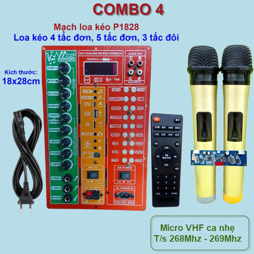 Mạch loa kéo P1828 LIVESTREAM DSP REVERB ECHO CHỐNG HÚ IC CS3855 kèm ...