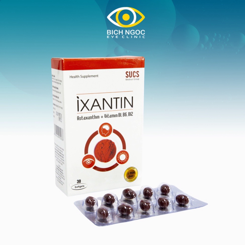 (hộp 30 viên) Ixantin Astaxanthin Vitamin B1 B6 B12 bổ mắt giúp sáng ...